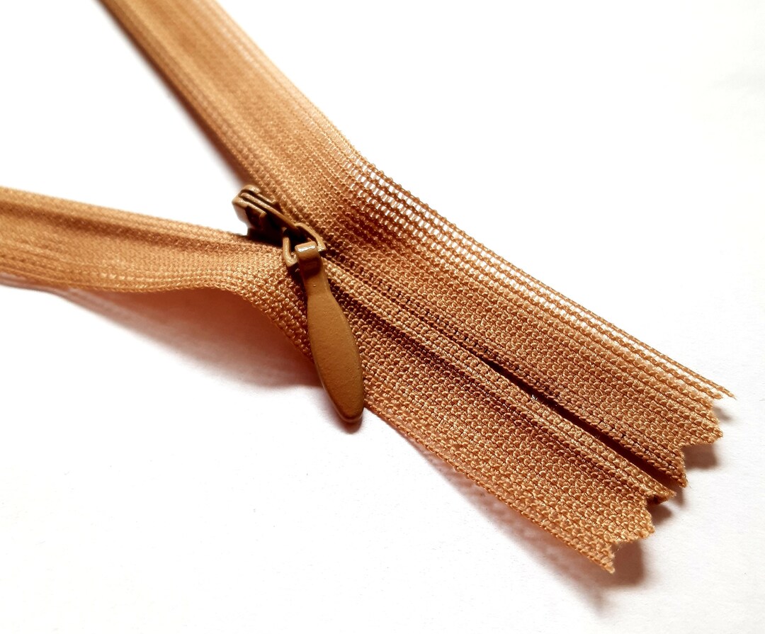 CAMEL Seam Concealed Nylon Indivisible Vintage Zipper Size 3 YKK 007 ...