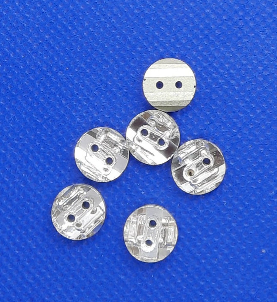 1 Piece or 6 Pieces Glamour Real Glass Button 2 Hole 10 Mm (16") Mirror ...