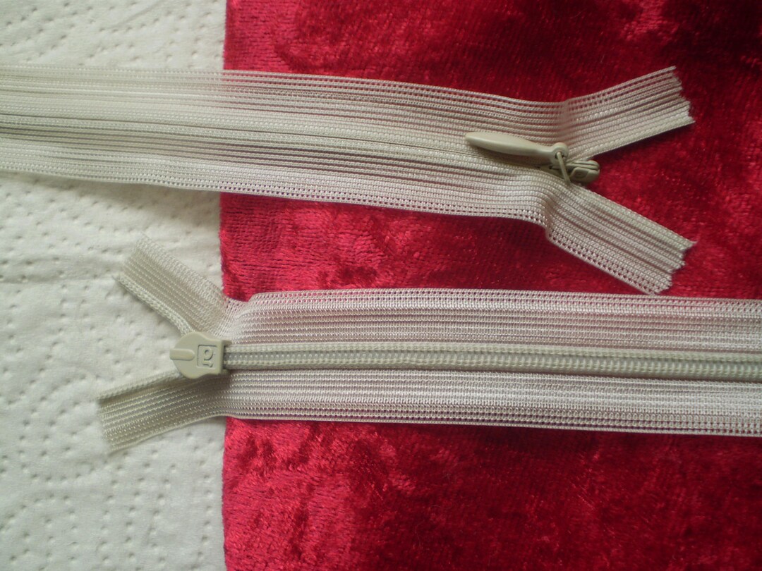 BEIGE LIGHT Concealed Nylon Indivisible 22 Cm Vintage Zipper Size 3 107 ...