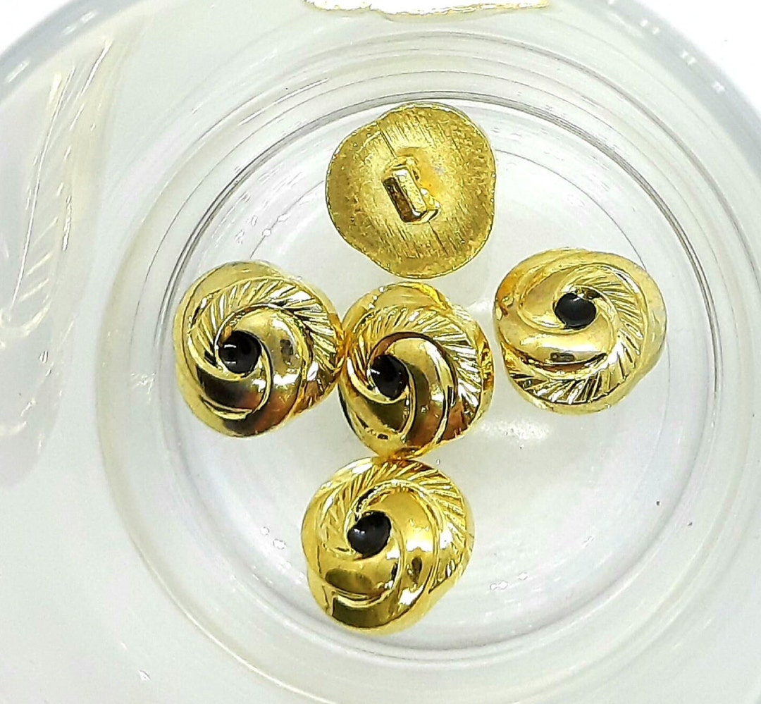 12 Pieces 13 Mm German Vintage Blouse Glamour Decorative Buttons Gold ...