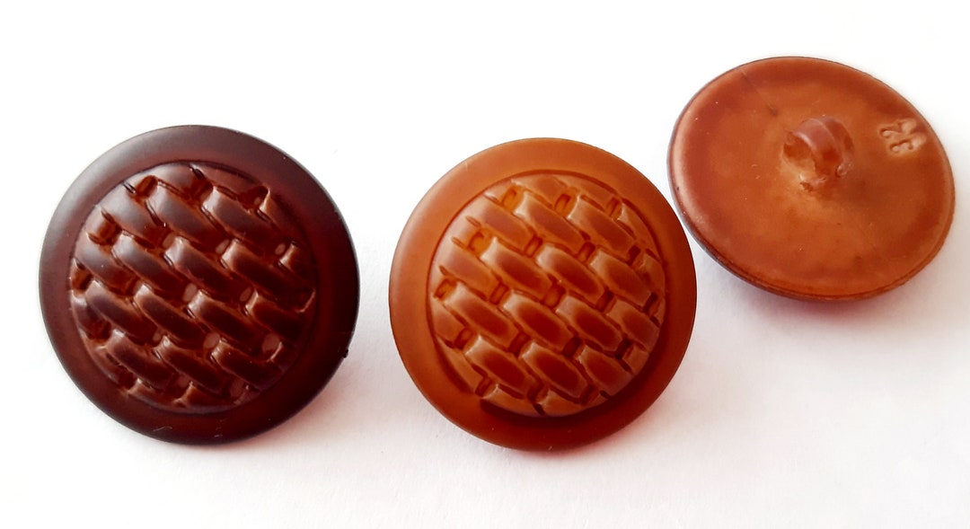 Pack of 6 Vintage Imitation Leather Coat Buttons 20 Mm (32") Braided ...