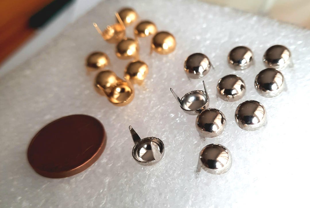 Small HALF BALL Rivets Made of Metal With 2 Claws for Leather Belt Hat ...