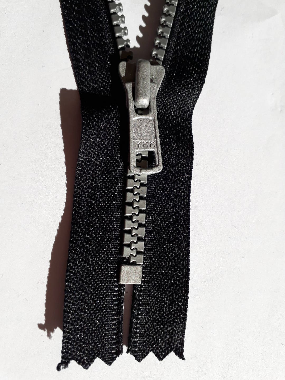 BLACK SILVER Vintage Zip Fastener Vislon 5 Teeth Color 580 YKK ...