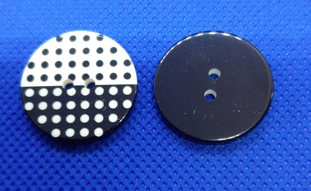 6 Pieces 23 Mm #36" Decorative Buttons Black and White Dots Pattern ...