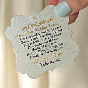 Personalized Jordan Almonds Gift Tags, Boubouniera Favor Labels, an ...