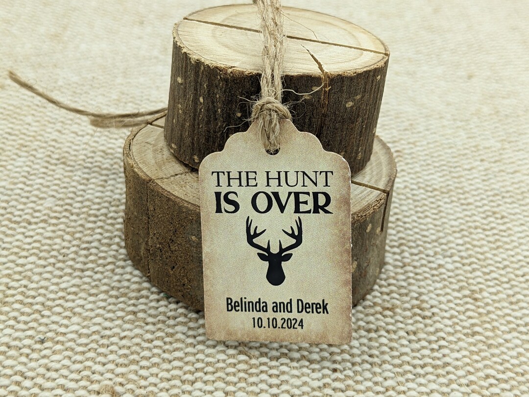 MINI TAG the Hunt is Over. Deer Favor Tag - Etsy