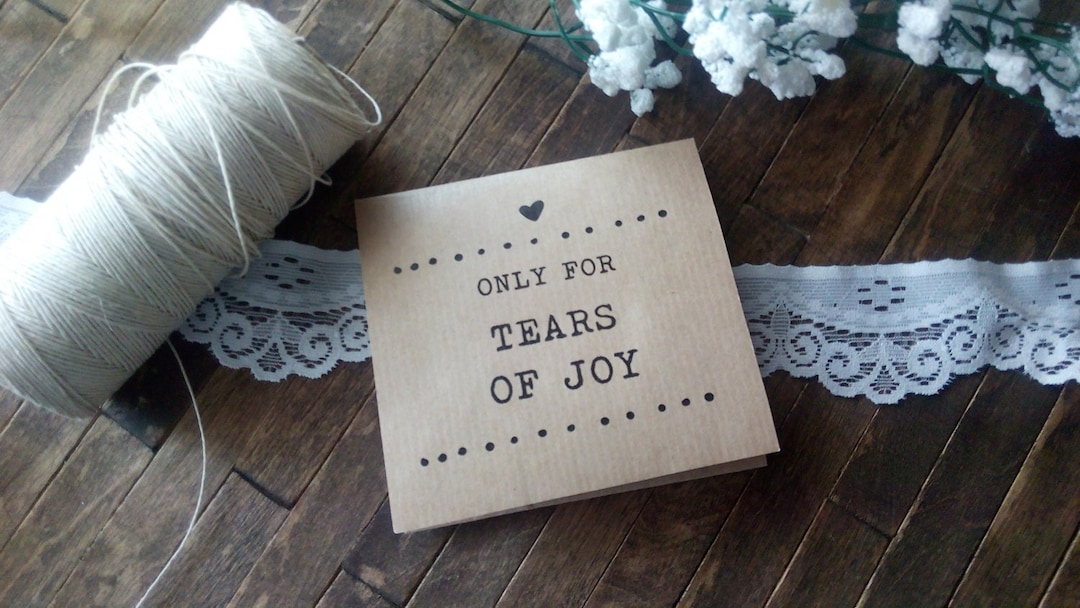 Personalized Tears of Joy Packs, Rustic Wedding Tissues, Handkerchief ...