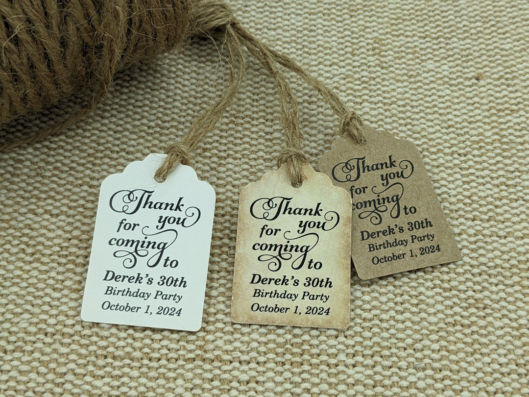 MINI TAG Thank You for Coming to My Birthday Party. Thank You Tag - Etsy