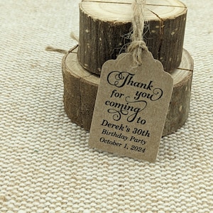 MINI TAG Thank You for Coming to My Birthday Party. Thank You Tag - Etsy