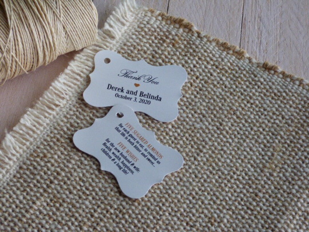 Jordan Almonds Mini Tag Customized Sugared Almonds Gift Label. - Etsy