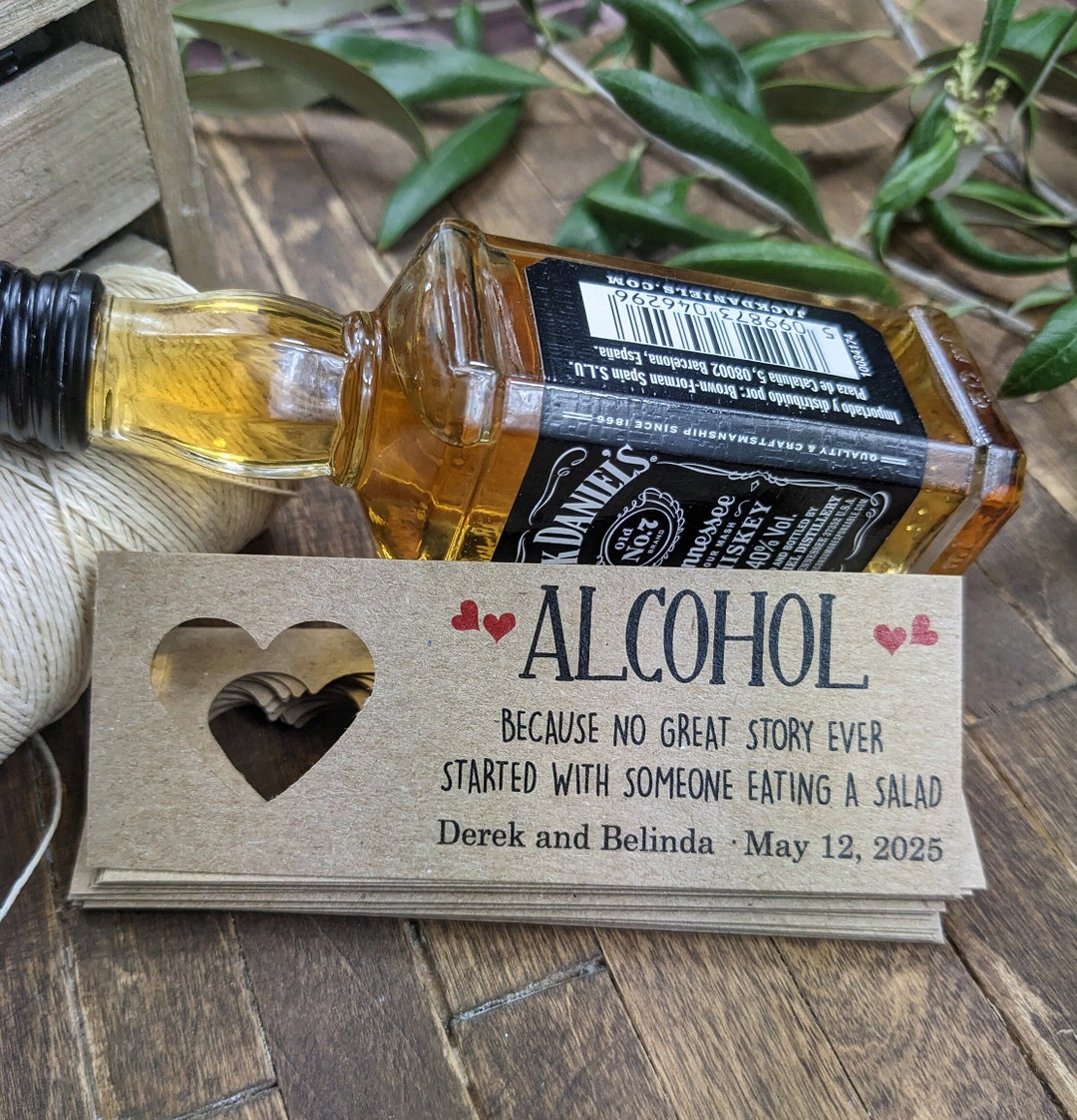 Custom Alcohol Favor Tags: Wedding Shot Glass Tags - Etsy