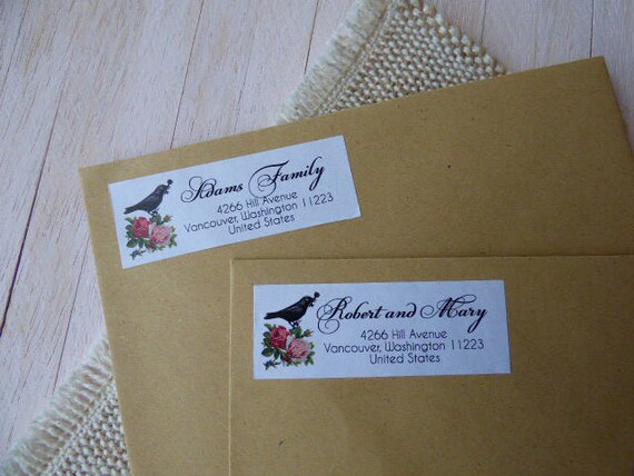 Vintage Raven 30 Custom Address Labels. Custom Return | Etsy