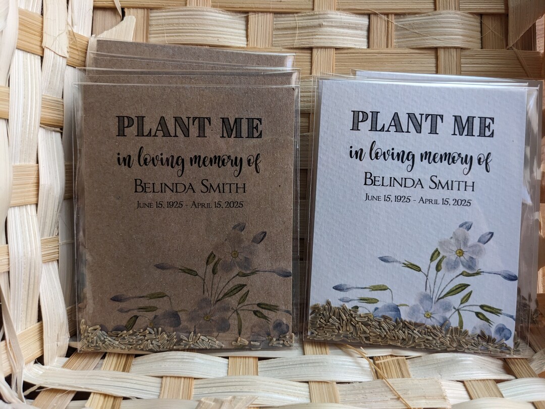 Memorial Seed Packs, Celebration of Life, Forget Me Not, Memorial ...