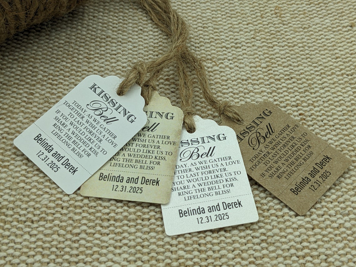 MINI TAG Kissing Bell Poem Tag. Wedding Bells Tags. - Etsy UK