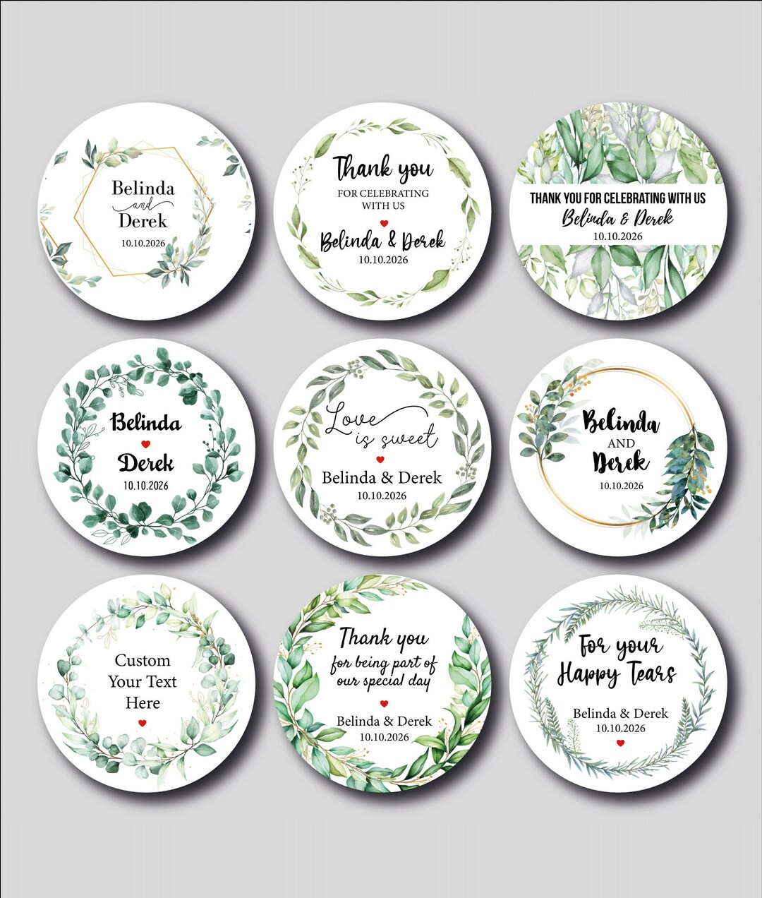 Custom Round Vinyl Stickers: Personalized Wedding Labels - Etsy