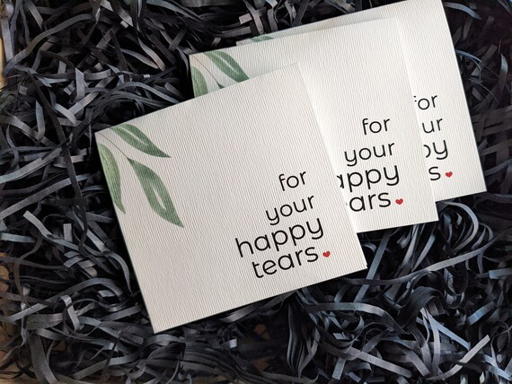 20 Personalized Tears of Joy Tissue Packs Floral Wreath - Etsy