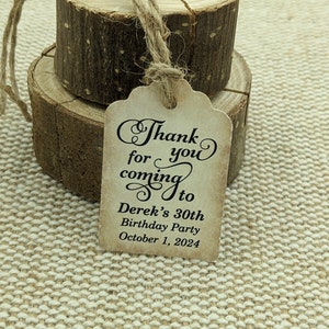 MINI TAG Thank You for Coming to My Birthday Party. Thank You Tag - Etsy