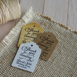 MINI TAG Thank You for Coming to My Birthday Party. Thank You - Etsy