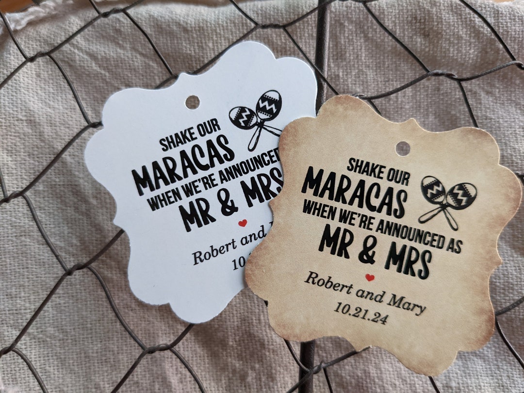 Shake Your Maracas Tag. Mr and Mrs Tag. Maracas Tag. - Etsy