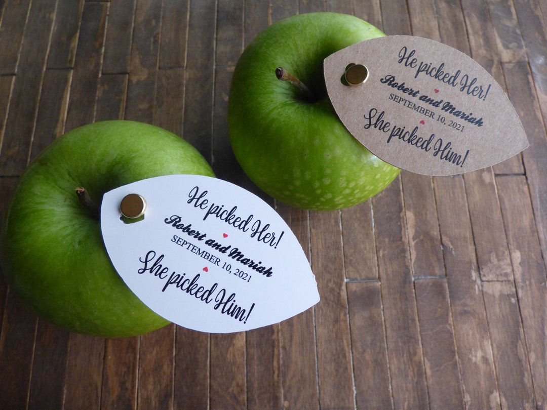 Personalized Apple Favor Tags: Wedding, Bridal Shower - Etsy