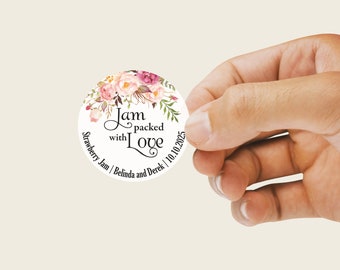 Custom Jam Packed With Love Stickers, Vintage Homemade Jam Round ...