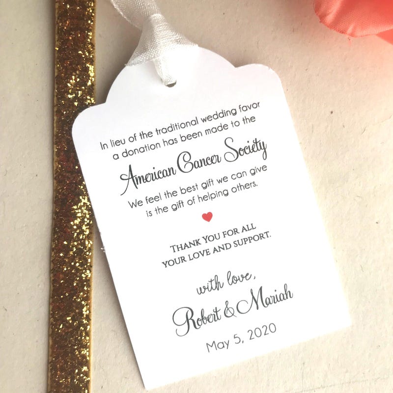 Donation Favor Tag - Etsy