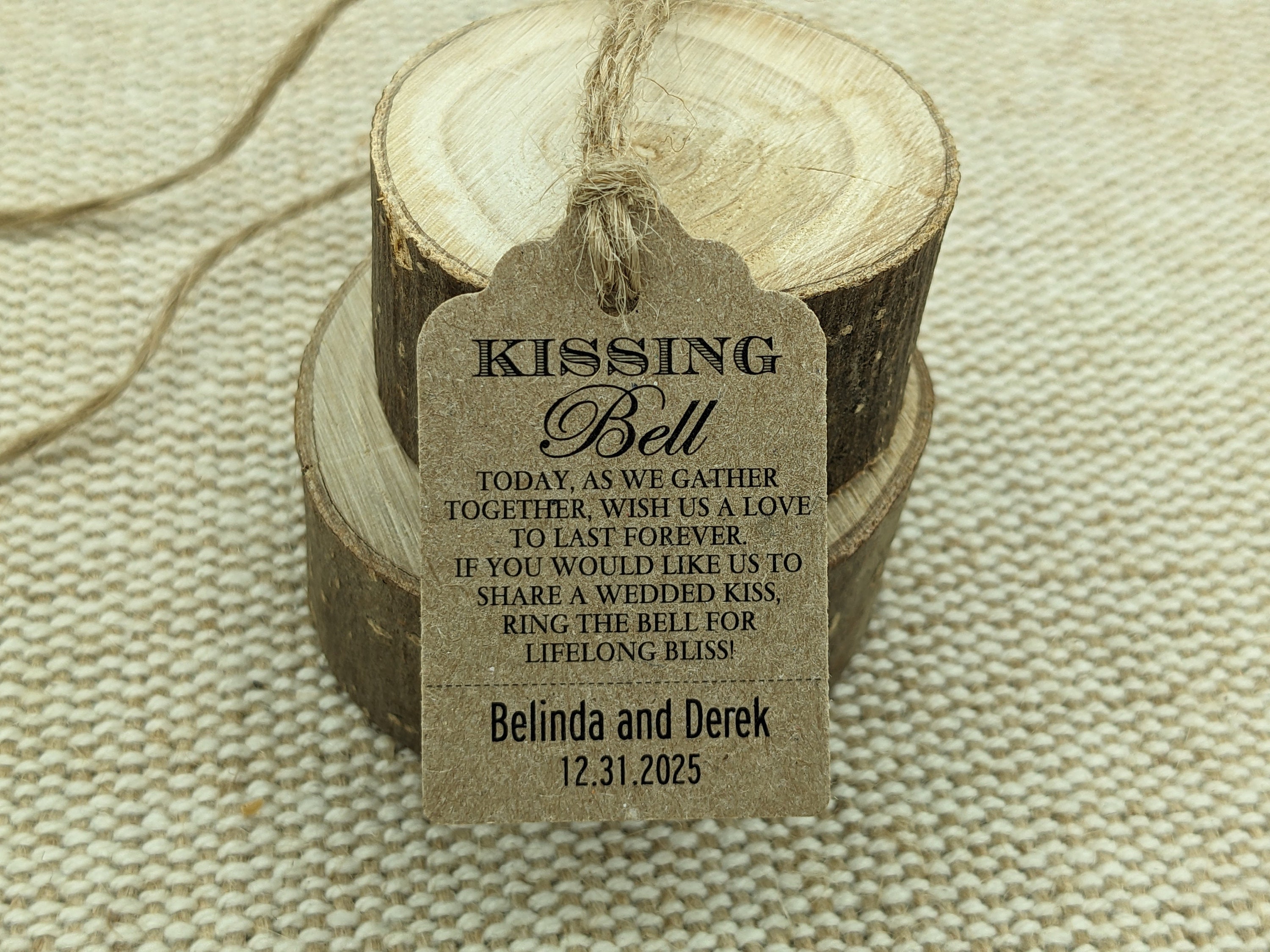 MINI TAG Kissing Bell Poem Tag. Wedding Bells Tags. - Etsy UK