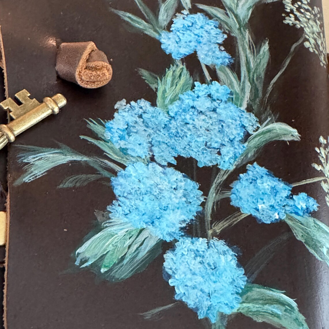 Hand Painted Blue Hydrangea-butterfly Botanical Journal / Diary ...