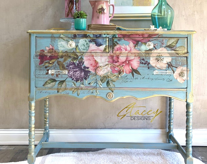 French Provincial Blue Buffet / Sideboard - Etsy