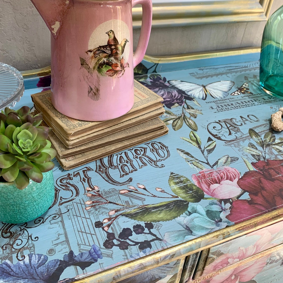 French Provincial Blue Buffet / Sideboard | Etsy