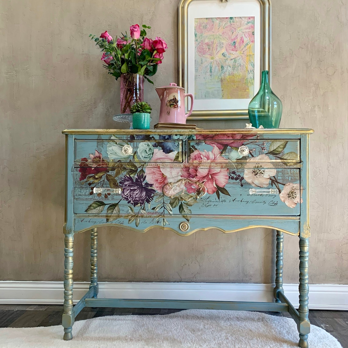 French Provincial Blue Buffet / Sideboard | Etsy