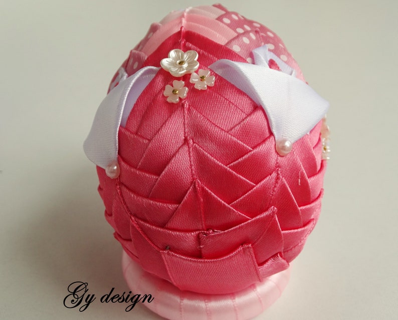 Pink Easter Egg Decoration Quilted Lace Ornaments Easter - Etsy