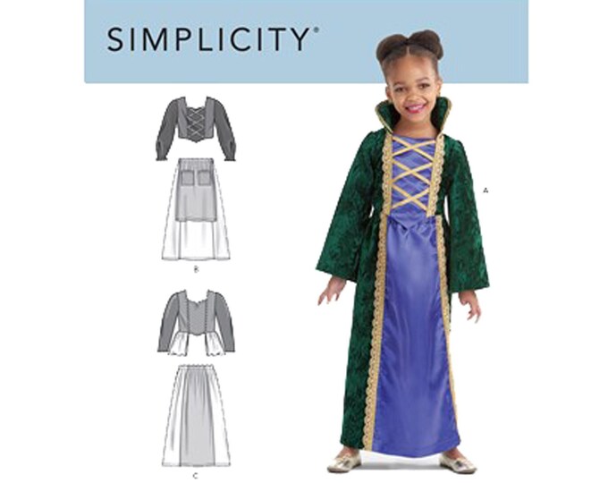 Simplicity 9161 S9161 R10652 OOP Sewing Pattern for Kids Witch Costume ...