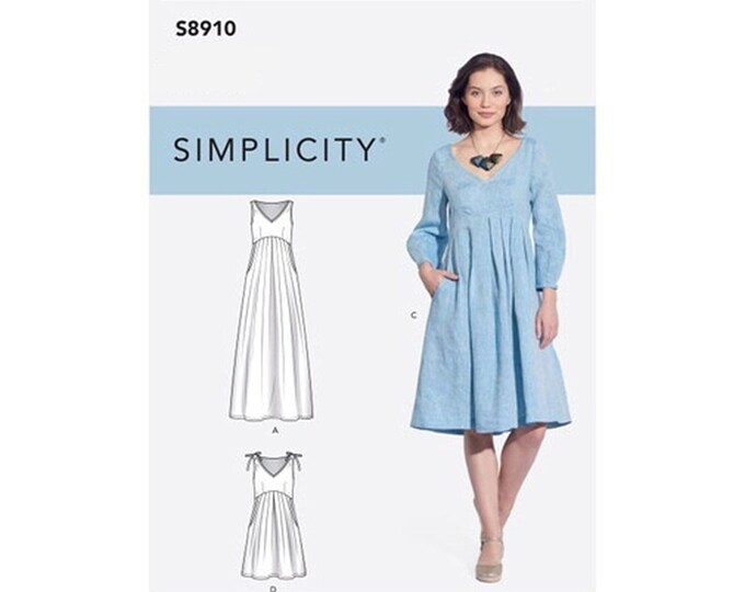 Misses Dress Simplicity Sewing Pattern S8910 - Etsy