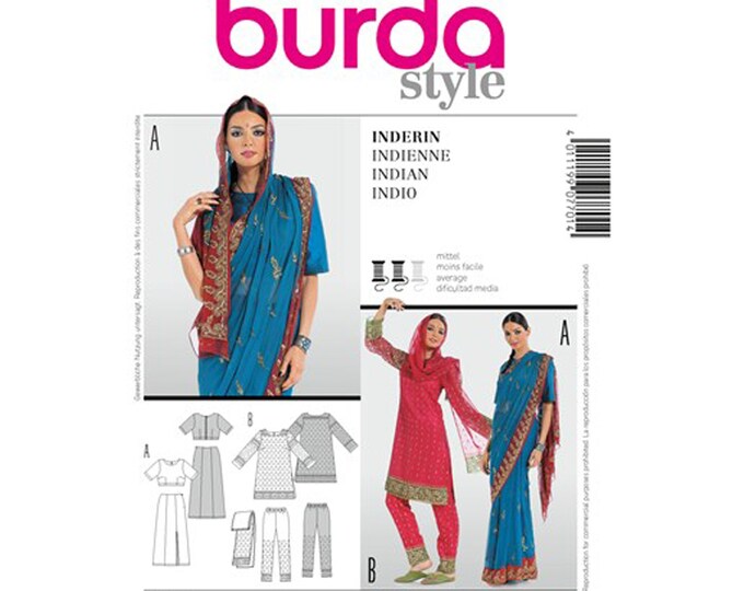 Indian Burda 7701 US 8 to 20 Sewing Pattern for Fitted - Etsy