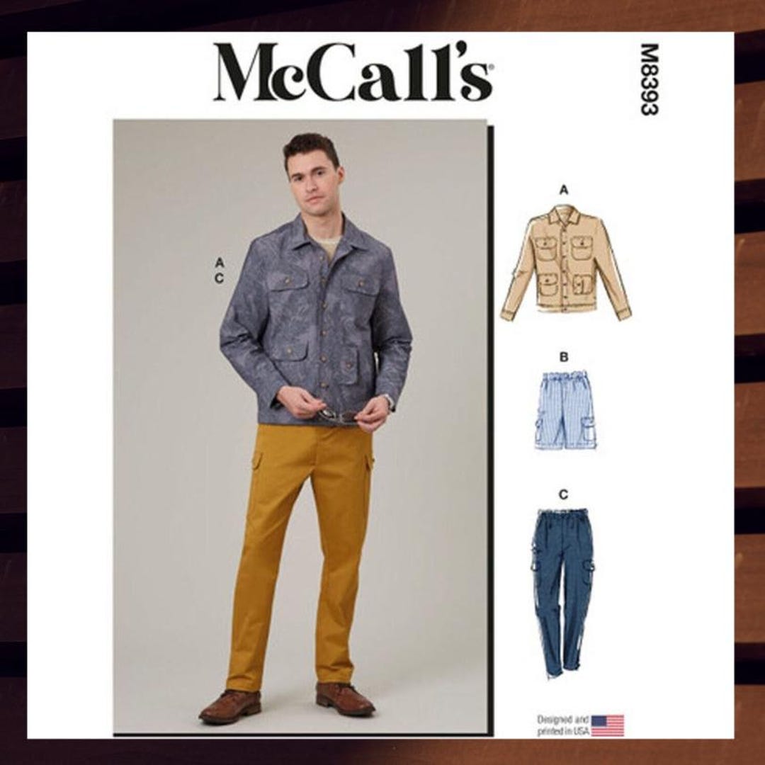 Sewing Pattern for Mens Jackets, Cargo Style Pants and Shorts - Size 44 ...