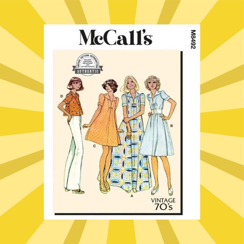 1970s Mccall Dress Pattern - Etsy