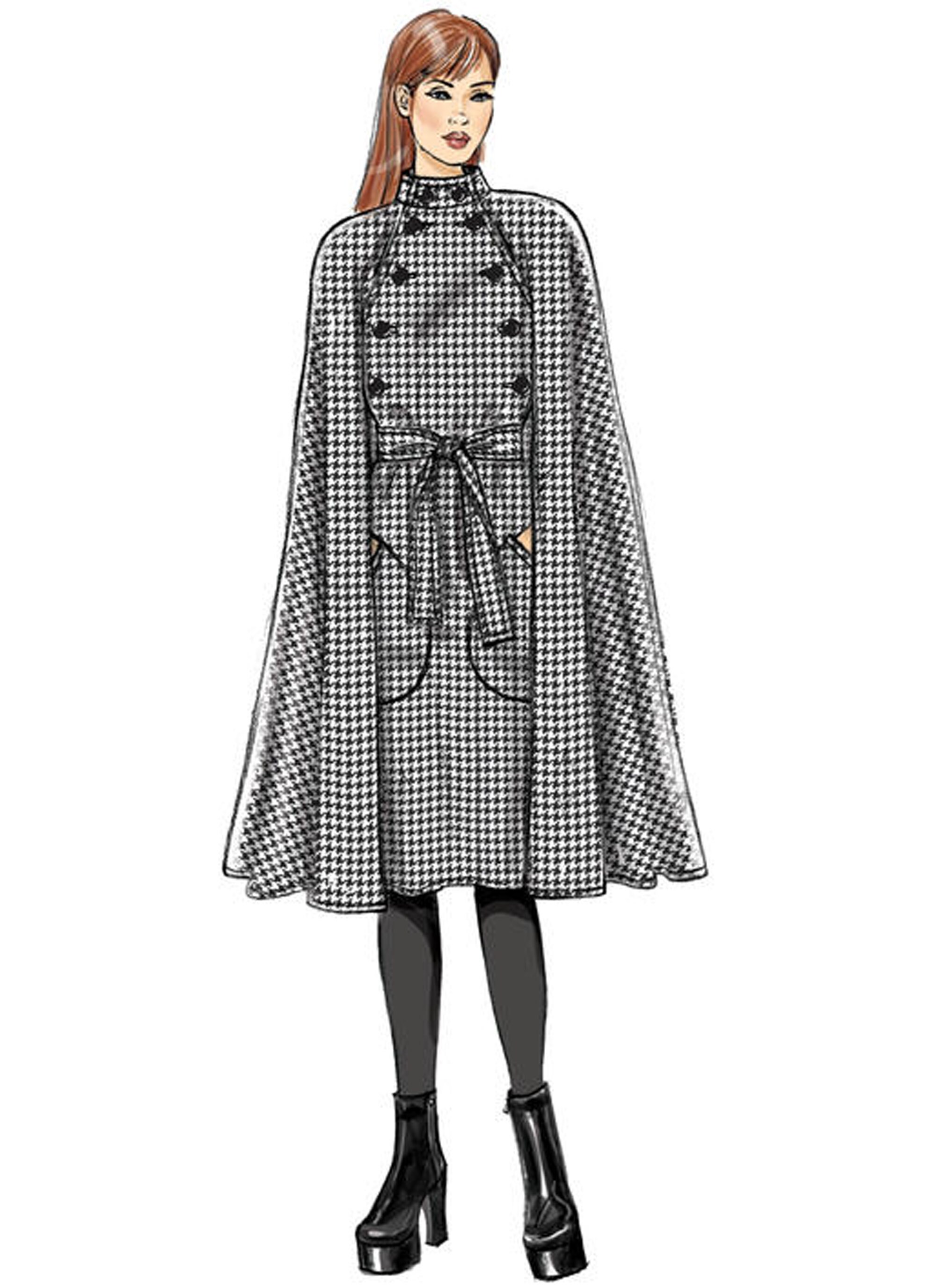 Very Easy Sewing Pattern for Womens Capes - Size XS S M (4-14) or L XL ...