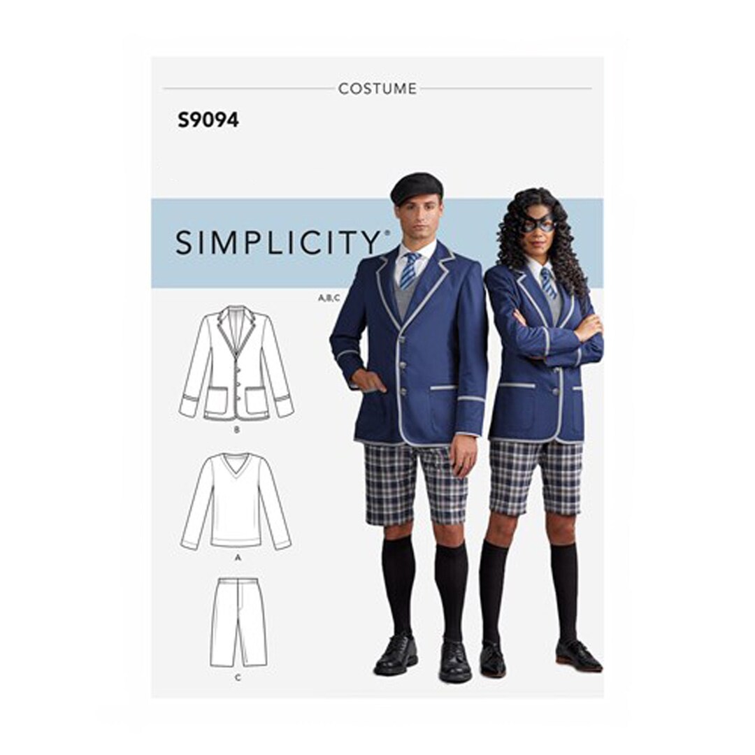 Simplicity 9094 OOP Sewing Pattern for Men, Women, Teen School Uniform ...