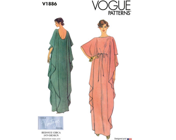 Designer Zandra Rhodes Sewing Pattern for Dress / Caftan / Kimono Vogue ...
