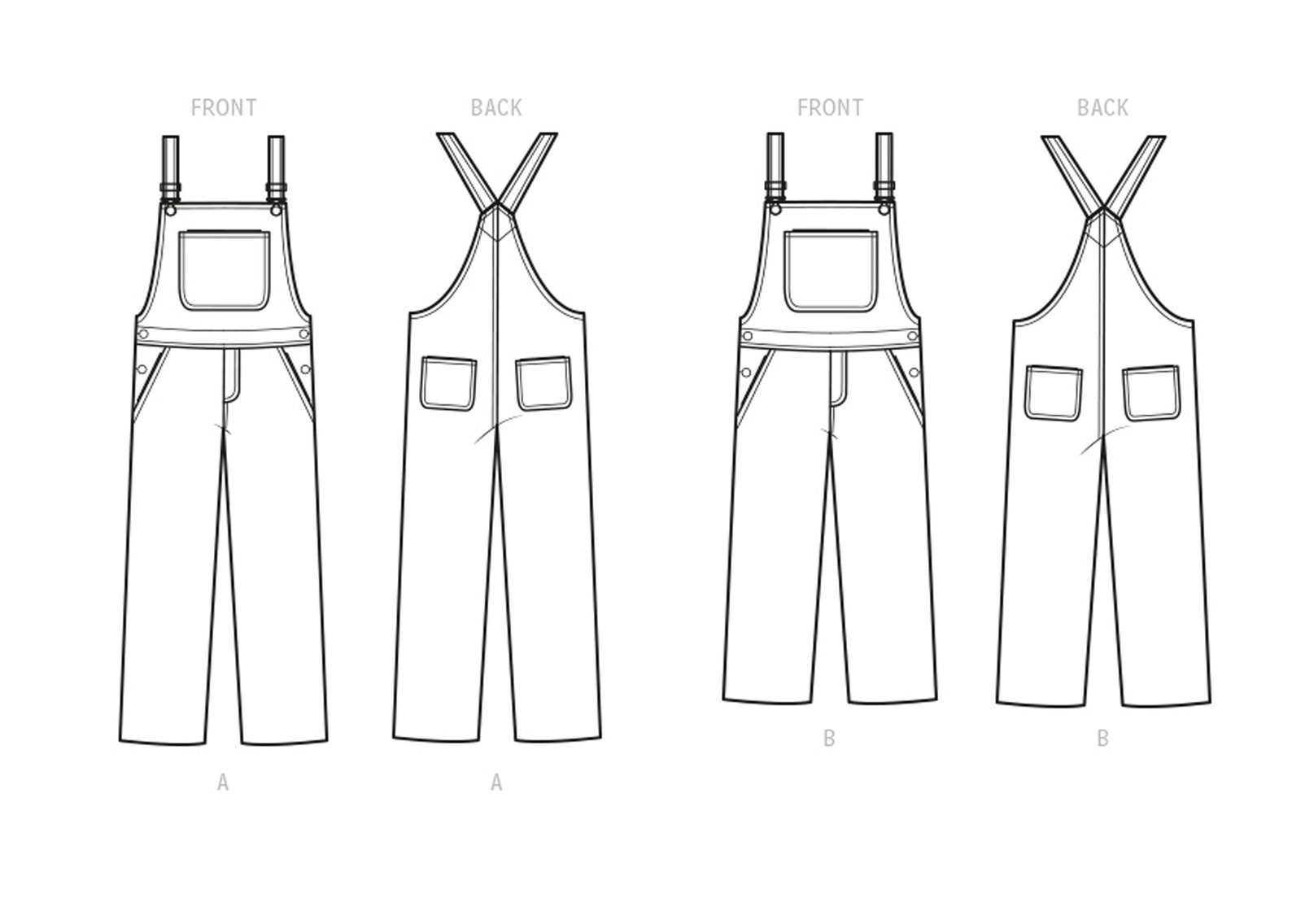 Sewing Pattern for Womens Bib Overalls - Size XS S M L XL (6-24) All ...