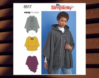 Mccalls 8347 M8347 Sewing Pattern for Womens Ponchos Size XS S M 4-14 ...