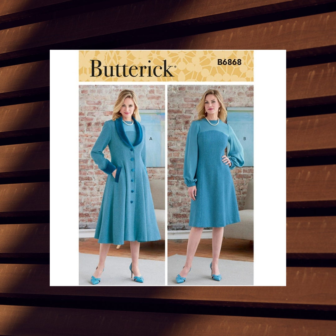 Butterick 6868 B6868 Sewing Pattern for Misses and Womens Plus Dress ...