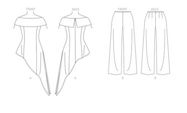 Sewing Pattern for Womens Asymmetric Top and Pants - Size 8 10 12 14 16 ...