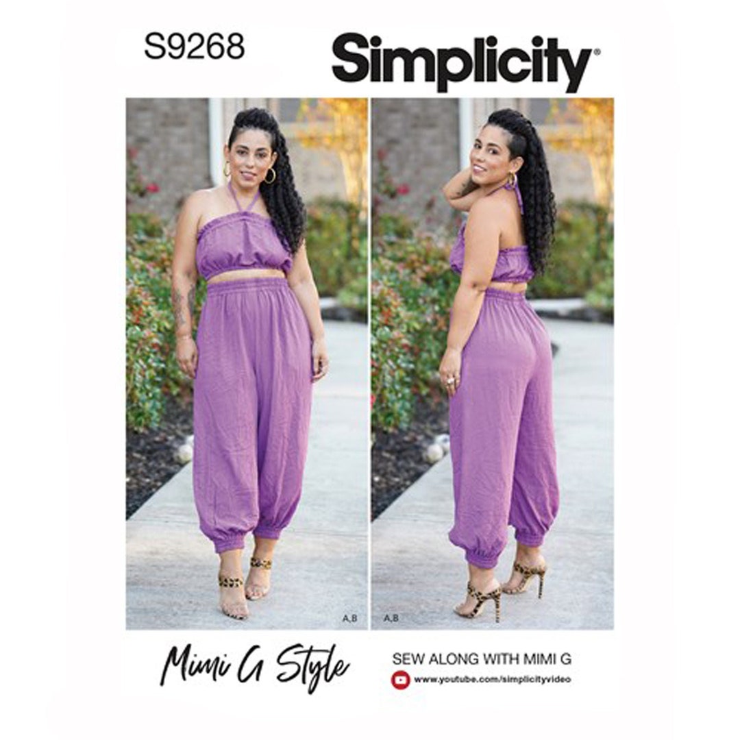 Simplicity 9268 Womens Harem Pants and Crop Tops Sewing Pattern Size 6 ...