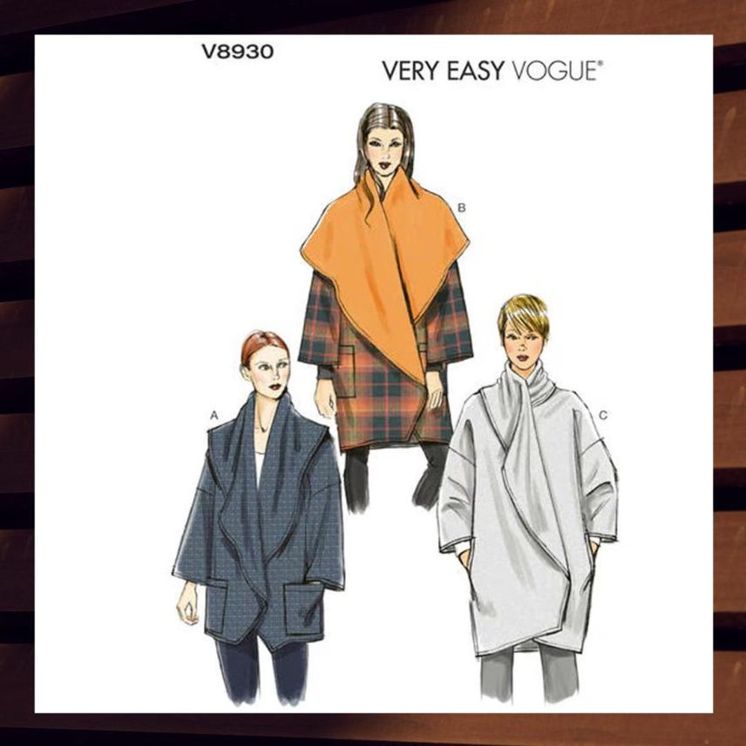 Very Easy Oversized Wrap Jacket Sewing Pattern for Women - Size XS S M (4-14) or L XL 2XL (16-26 ...