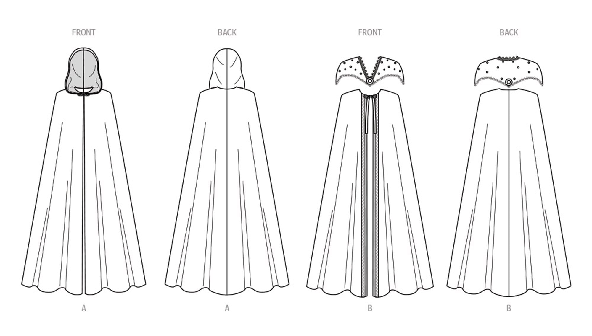 Easy Sewing Pattern for Womens Capes - Size XS S M L XL (4-22) Floor ...