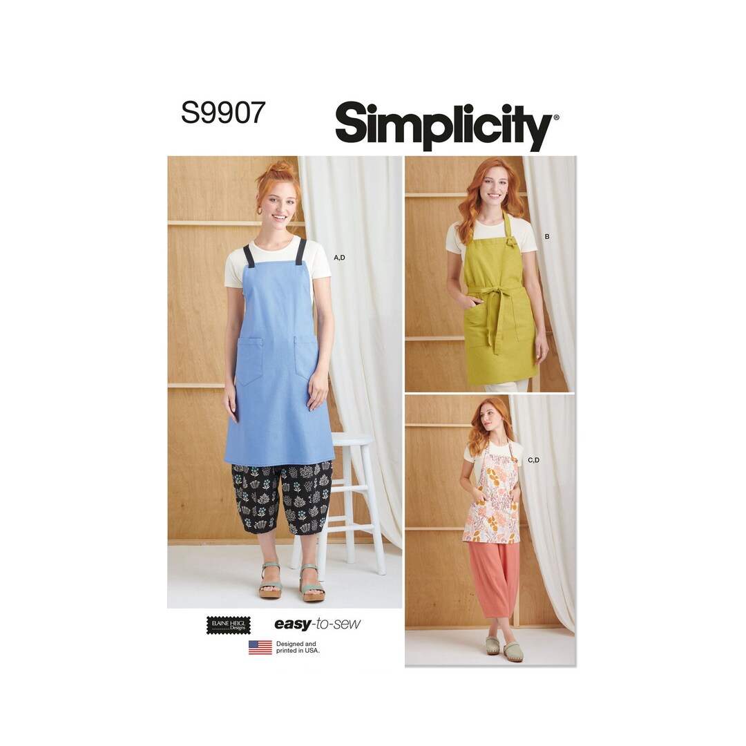 Simplicity 9907 S9907 Easy Sewing Pattern for Womens Aprons and Pants ...
