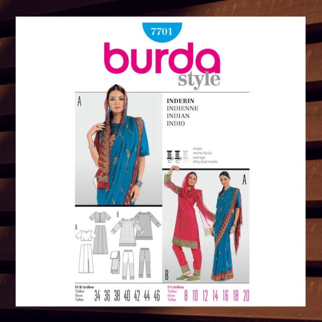Sewing Pattern for Womens Sari Top, Skirt, Pants and Scarf - Size 8 10 ...