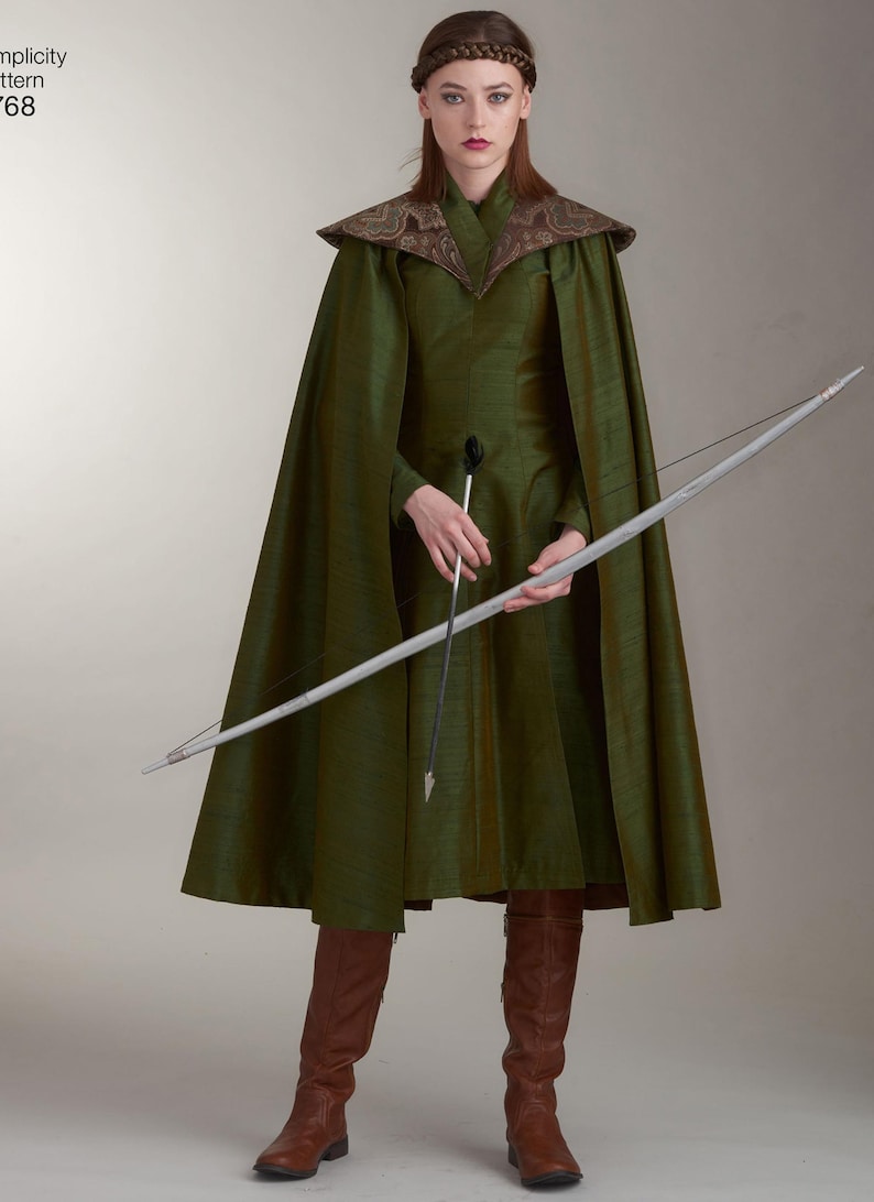 Sewing Pattern for Womens Medieval Dress, Cape & Shoulder Armor - Size ...